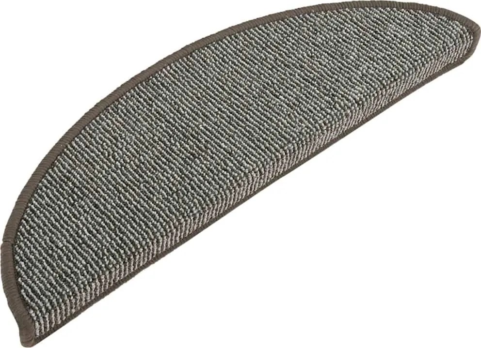 Schodové rohože 15 ks 56 x 17 x 3 cm šedé, půlkulaté 149846