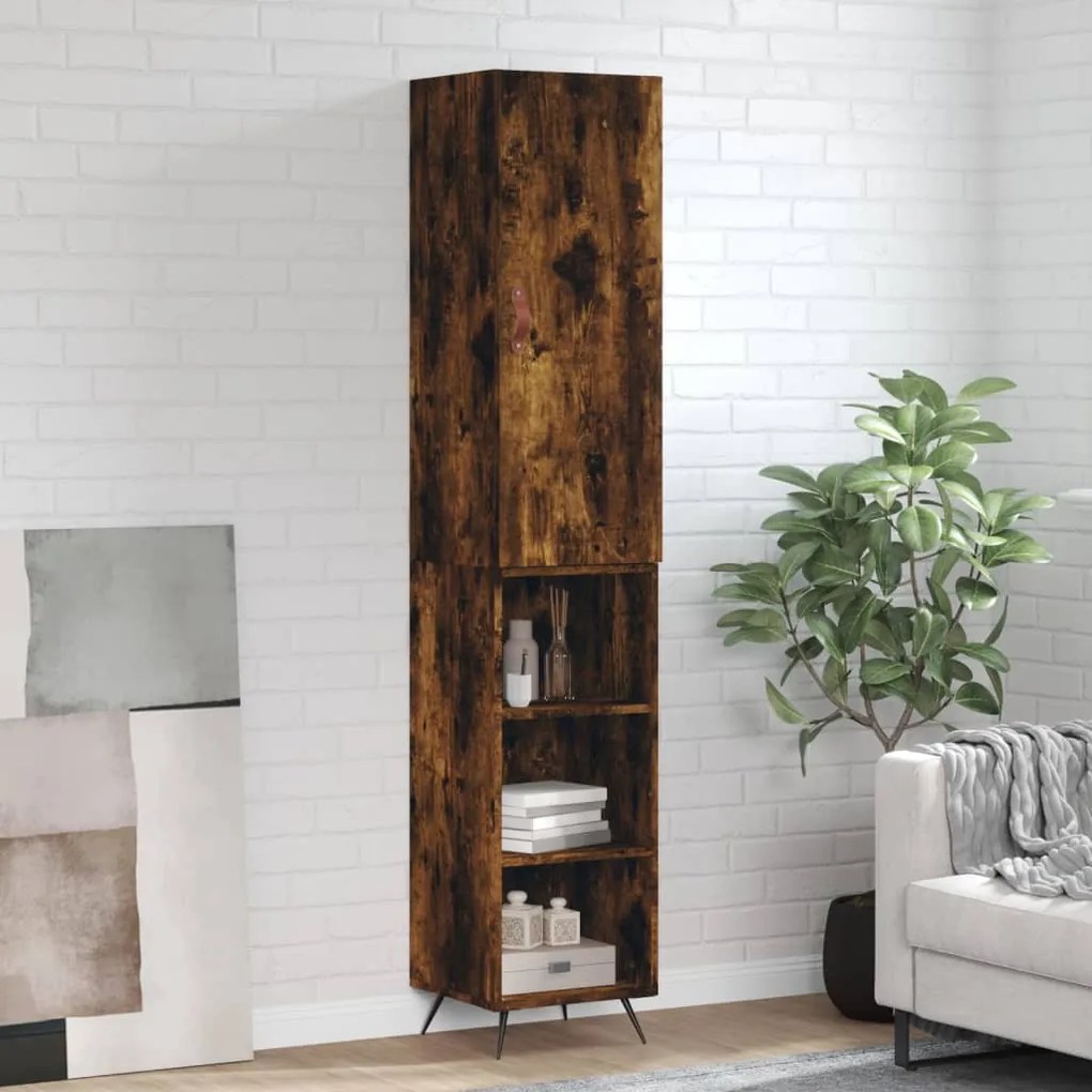 Skříň highboard kouřový dub 34,5 x 34 x 180 cm kompozitní dřevo