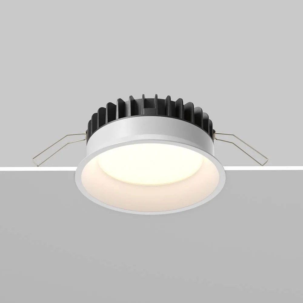 Kruhová zapuštěná lampa Okno DL055-12W3-4-6K-W Maytoni Led 12W IP44 bílá