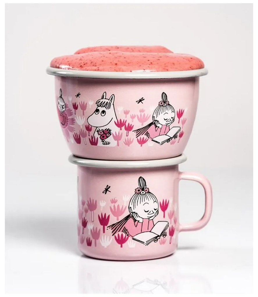 Smaltovaná miska Moomin Girls Pink 3 dl Muurla