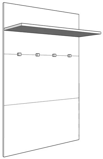 Věšákový panel Falka I - bílá
