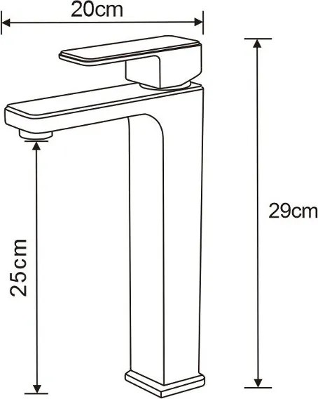 Mexen Cetus vysoká umyvadlová baterie, černá, 744310-70