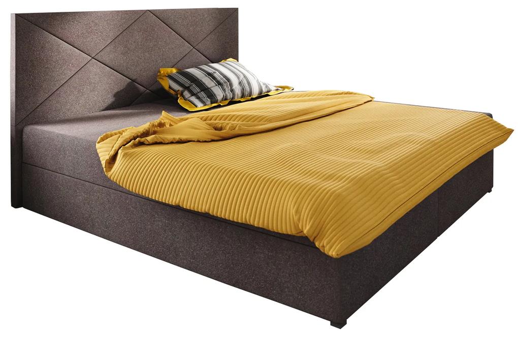 Manželská postel Boxspring 160 cm Fade 4 (tmavě hnědá) (s matrací a úložným prostorem). 1046523
