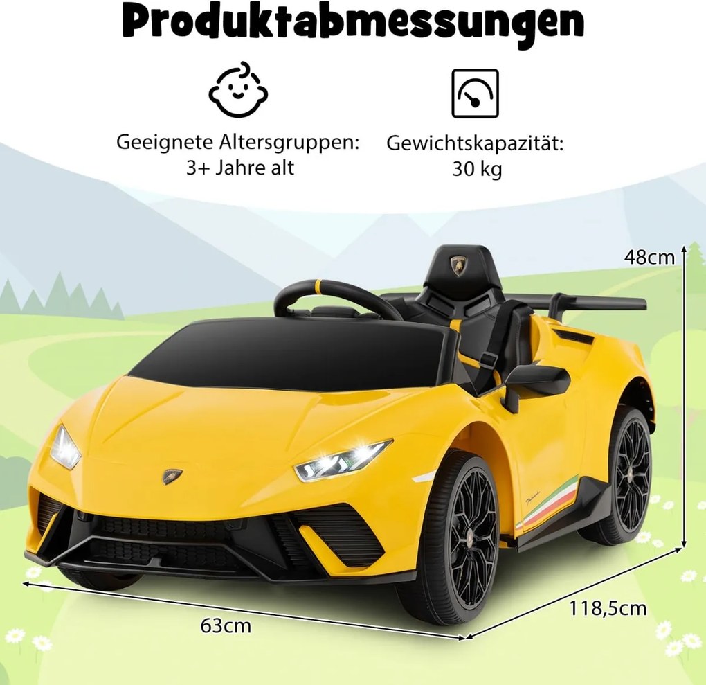 Costway Dětské elektrické autíčko Lamborghini 12 V dětské auto elektrické