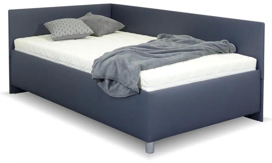 Zvýšená čalouněná postel s úložným prostorem Ryana, 120x200, tmavě šedá