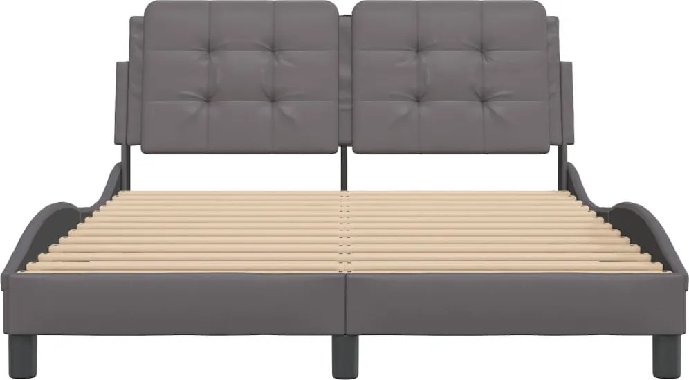 Rám postele s LED bez matrace Zadar šedý 140 x 200 cm 3214113