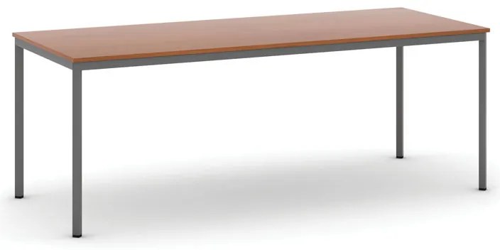 Jídelní stůl, 200x80 cm, tmavě šedá podnož, třešeň
