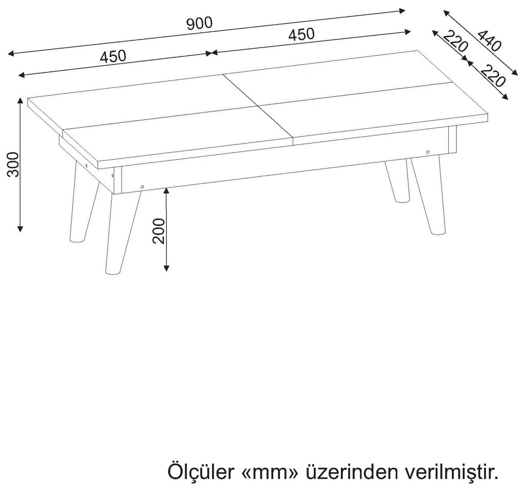 Hanah Home Konferenční stolek Castrum - White, Walnut, Bílá, Ořech