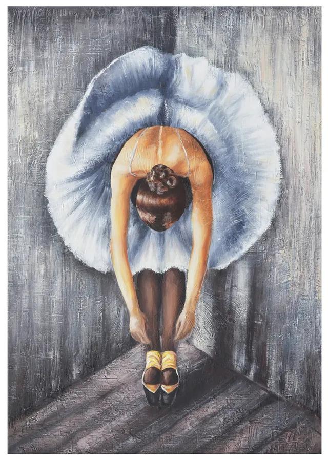 Gario Ručně malovaný obraz Baletka v modrém Rozměry: 70 x 100 cm