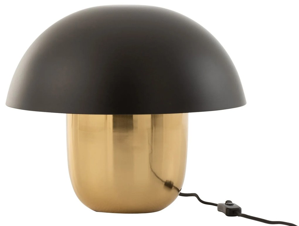Černo-zlatá kovová stolní lampa Mushroom - Ø 40*34cm