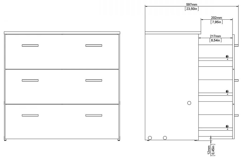Tvilum Komoda Sid 3S bílá