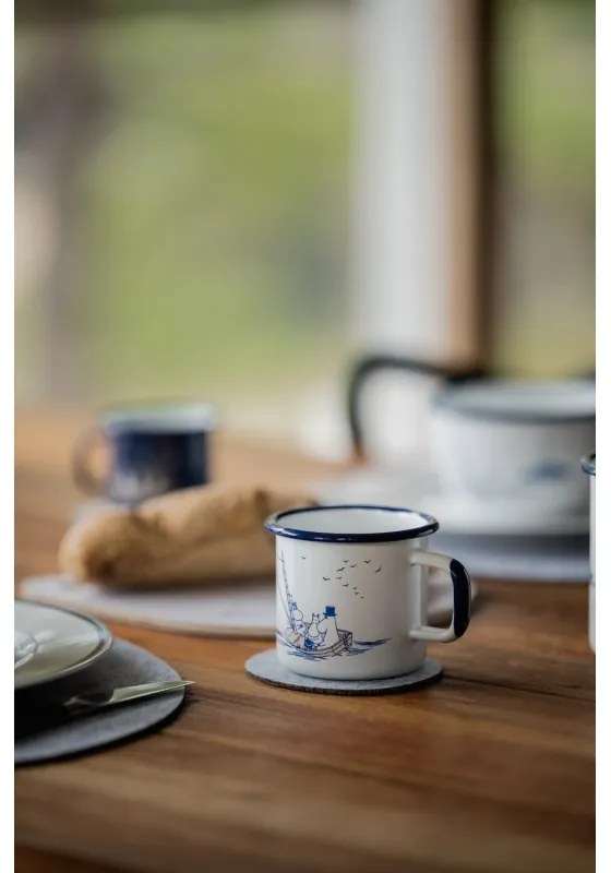 Hrnek Moomin Sailors 0,37l, smalt / bílo-modrý