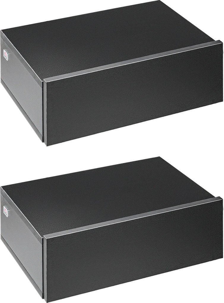 HOMCOM Sada 2 floating nočních stolků s 1 zásuvkou, nástěnný design, moderní styl pro ložnici 40x30x15 cm černá