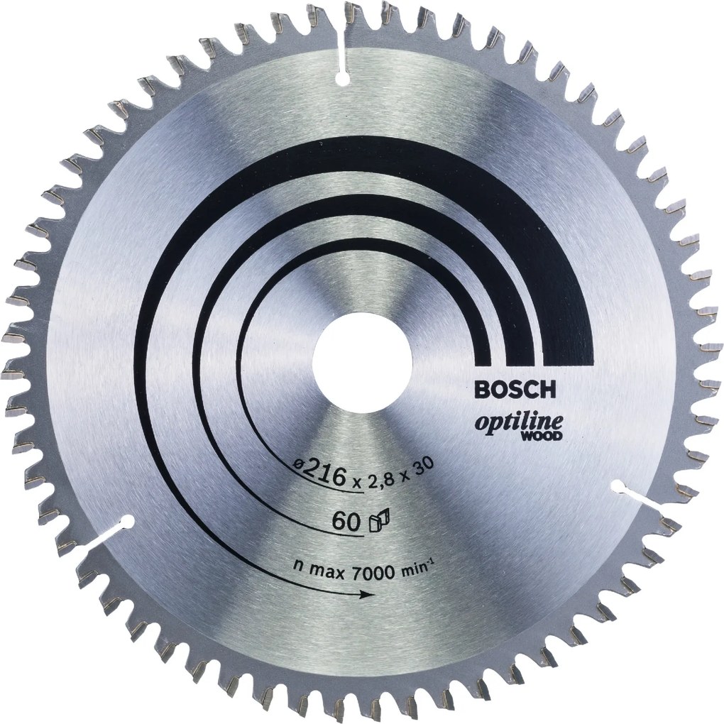 BOSCH Pilový kotouč Optiline Wood 216 ×2,6/1,6 × 30 T34 216 x 2.6/1.6 x 30 mm, 34 2608838409 Dostupné varianty: Pilový kotouč - Bosch Optiline Wood ø216 x 30 x 2,8 mm/34z.