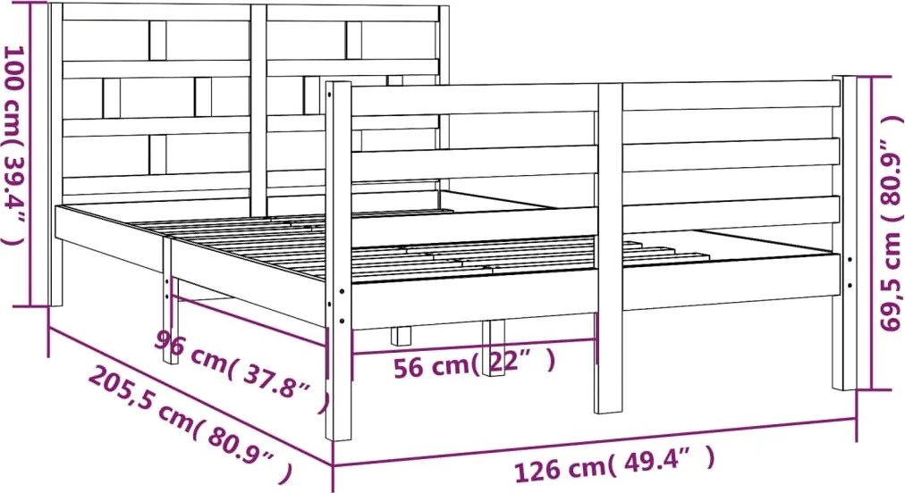 vidaXL Rám postele masivní borovice 120 x 200 cm [3101278] Barva: Bílá