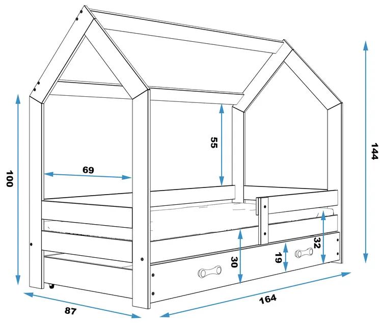 b2b1 BMS-group Dětská postel Domek 80x160 cm, bílá + rošt a matrace ZDARMA