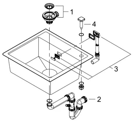 GROHE 31651AP0 - Kuchyňský dřez K700 560 × 510 mm granit/černá