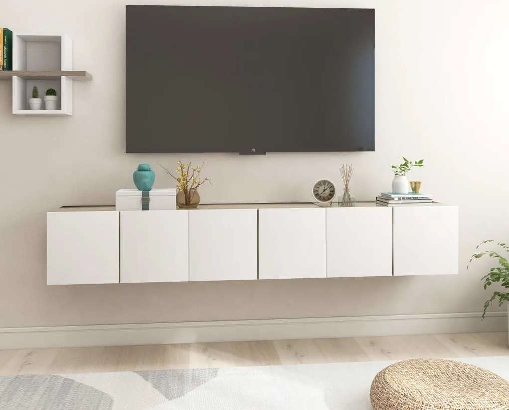 vidaXL Závěsné TV skříňky 3 ks 60x30x30 cm kompozitní dřevo [804528] Barva: Betonová šedá