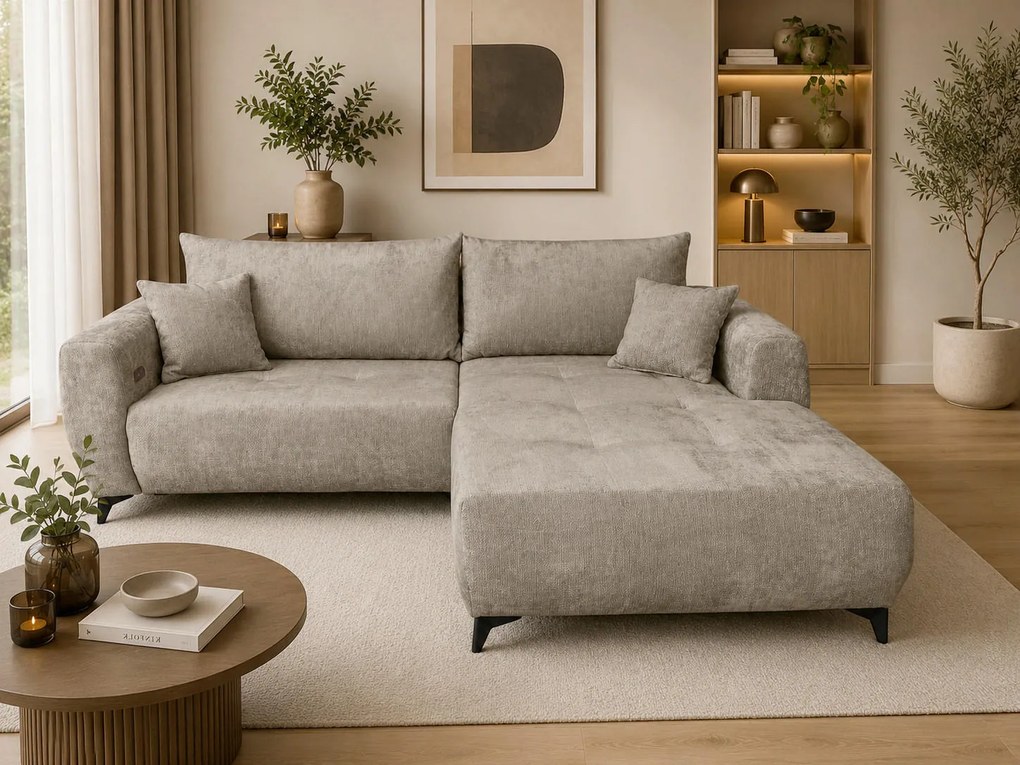 XXXLutz ROHOVÁ SEDAČKA, textil, šedohnědá P & B - Sedací soupravy - 00000F001602