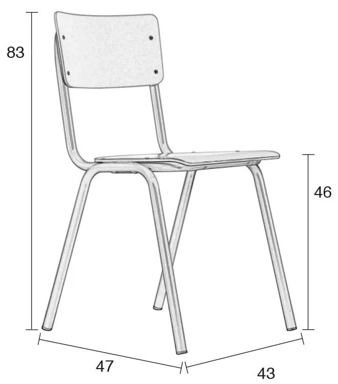 Šedé jídelní židle v sadě 4 ks Back to school – Zuiver