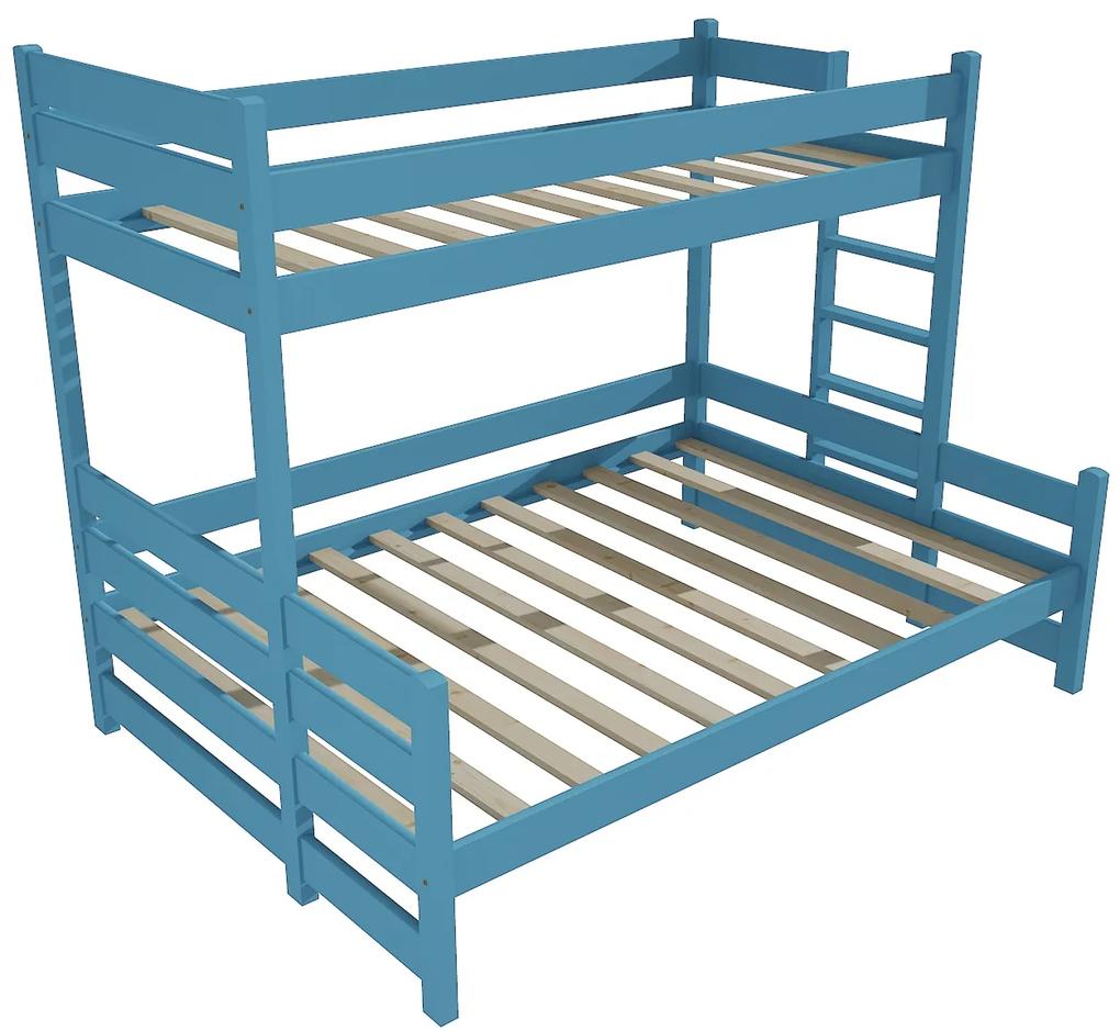 Vomaks Patrová postel s rozšířeným spodním lůžkem PPS 003 Rozměr: 90/140 x 200 cm, Barva: barva modrá, Varianta: vpravo