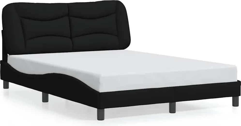 Rám postele bez matrace Hvar černý 140 x 200 cm textil 3207774