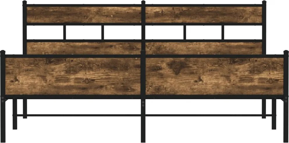Kovový rám postele bez matrace kouřový dub 180 x 200 cm 3308491