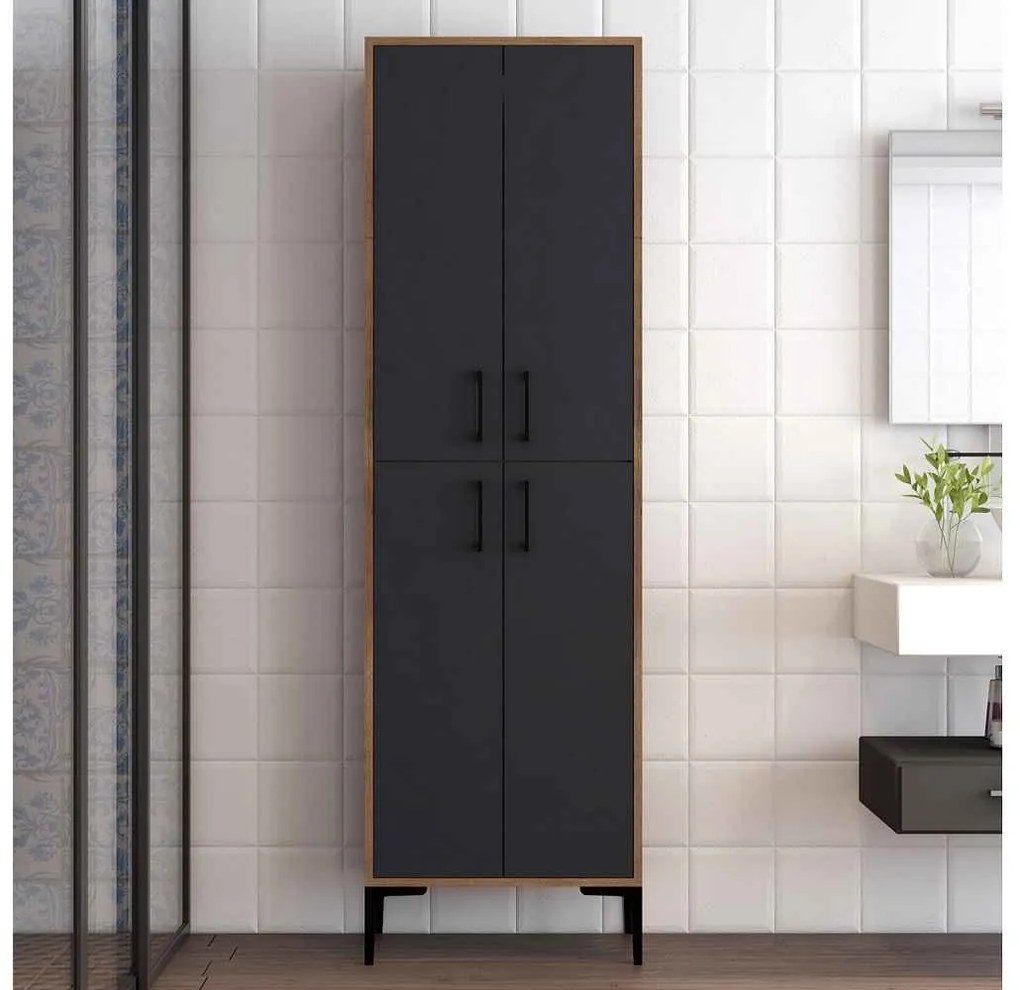 Designová víceúčelová skříň Zaidin 200 cm antracitová