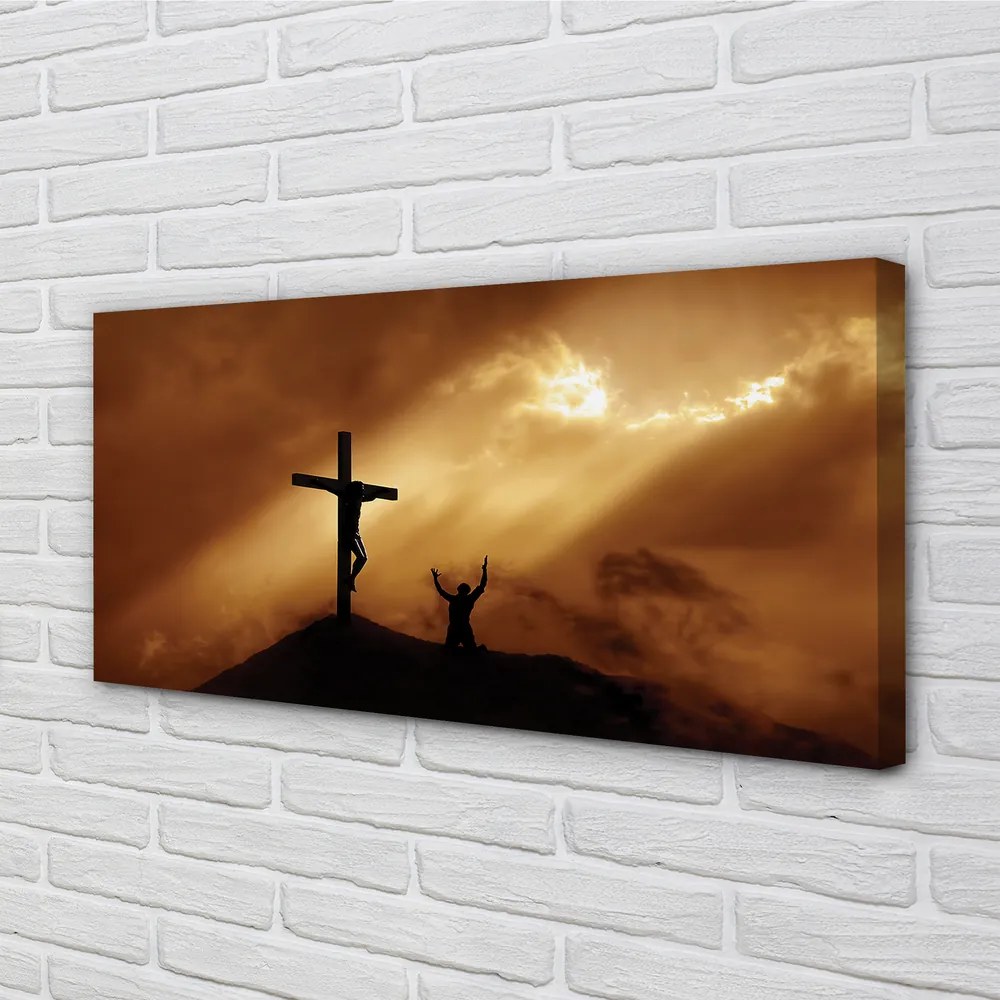 Obrazy na plátně Jesus Cross Light 120x60 cm