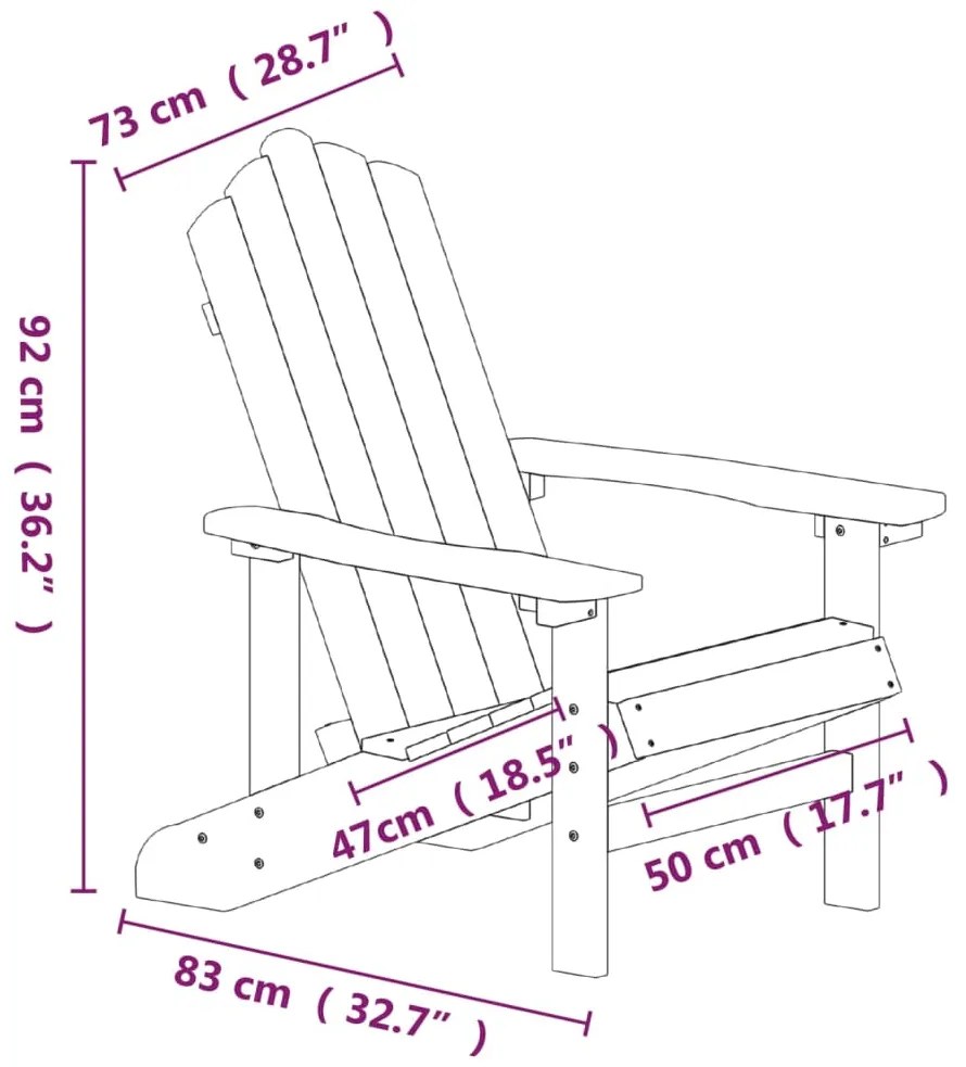 vidaXL Zahradní křeslo Adirondack se stolkem HDPE bílé