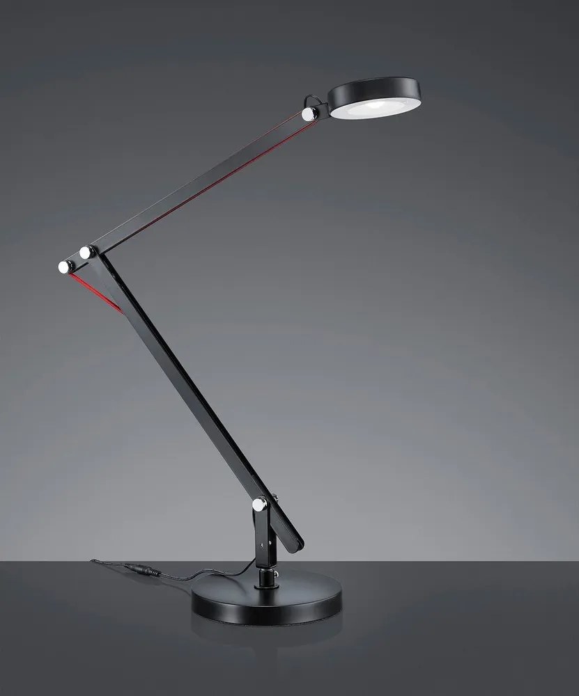 Černá LED stolní lampa s ohybatelnou konstrukcí (výška 90 cm) Amsterdam – Trio