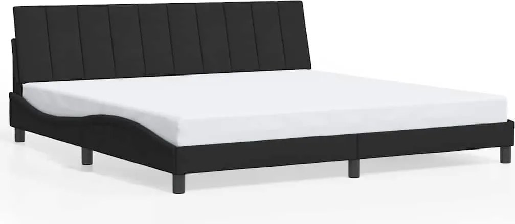Rám postele bez matrace Hanko černý 200 x 200 cm samet 3207869