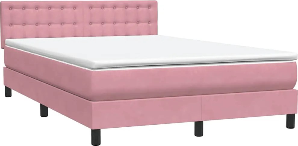 Box spring postel s matrací růžová 160x210 cm samet 3316604