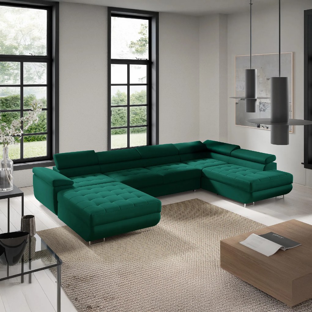 Eka Rohová sedačka BEN U, 347 cm Roh pohovky: Levý roh U, Barva látky: Světle kávová (Monolith 09)