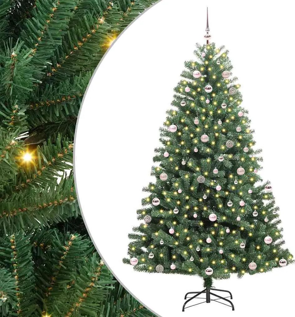 Umělý Skládací Vánoční Strom Zelená 240 cm PVC a kov 3395507