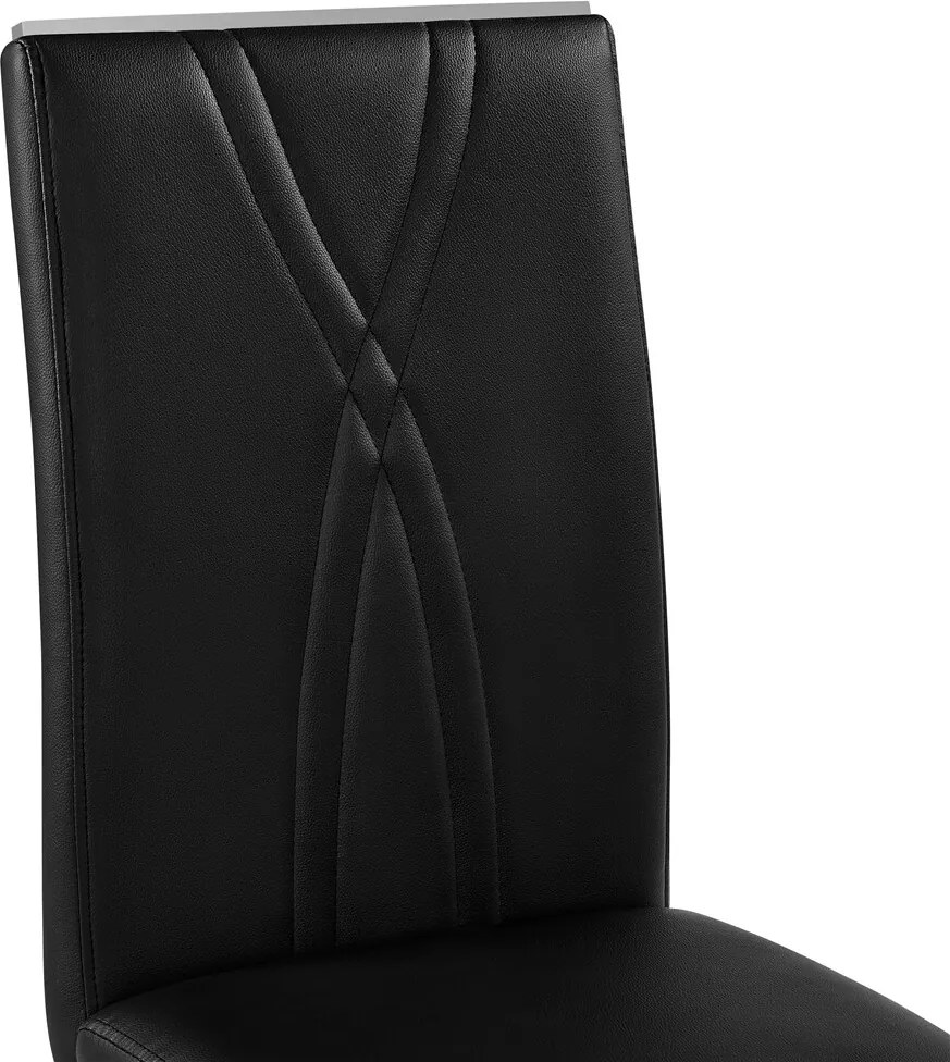 Sada 2 ks – Jídelní židle Yaheetech – černá, 59 cm (délka) × 40,5 cm (šířka) × 98,5 cm (výška) (266528749816)