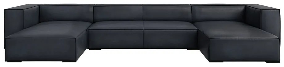 Tmavě modrá kožená rohová pohovka (do "U") Madame – Windsor & Co Sofas