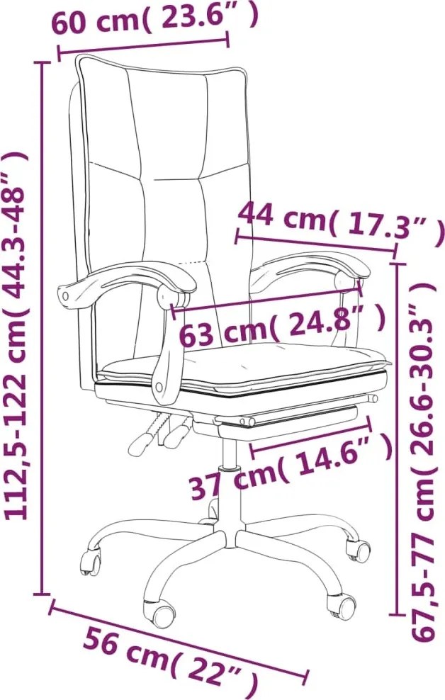 vidaXL Polohovací kancelářská židle umělá kůže [349754] Barva: Černá