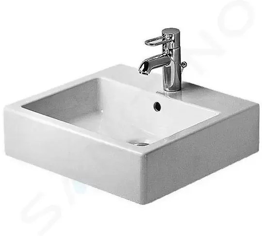 DURAVIT - Vero Umyvadlo nábytkové 500x470 mm, s 1 otvorem pro baterii, s WonderGliss, alpská bílá (04545000271)