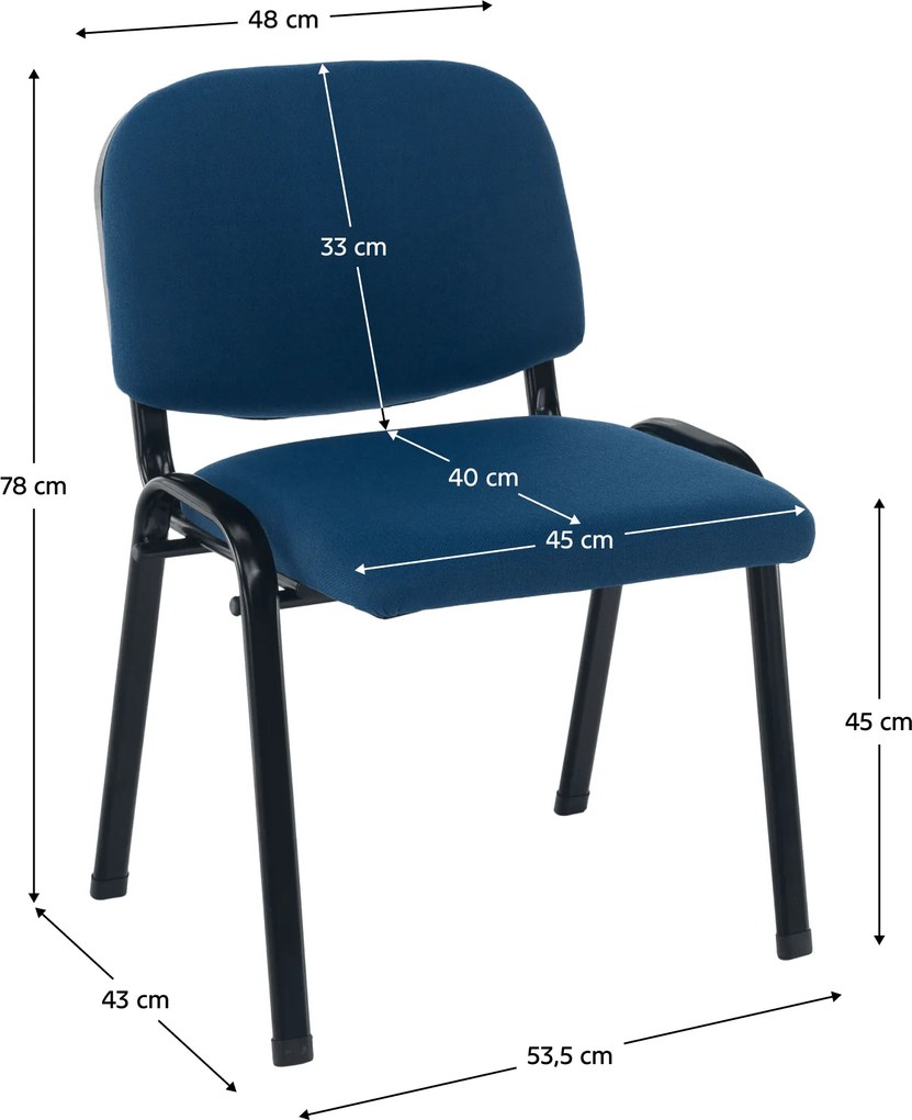 Kancelářská židle, tmavě modrá, ISO ECO