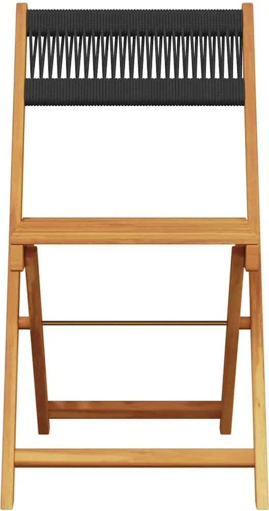 3dílný bistro set černý polypropylen a masivní dřevo 3281745