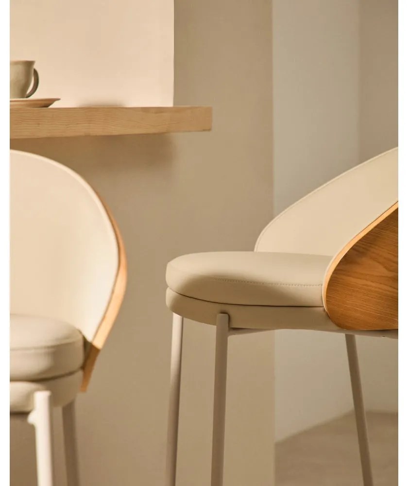 Béžová/v přírodní barvě barová židle (výška sedáku 77 cm) Eamy – Kave Home