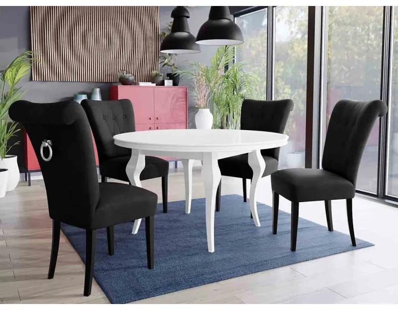 Čalouněná jídelní židle ST65 + klepadlo, Klepadlo: černá, Barva křesla: bíla polomatná, Potah: Magic Velvet 2217