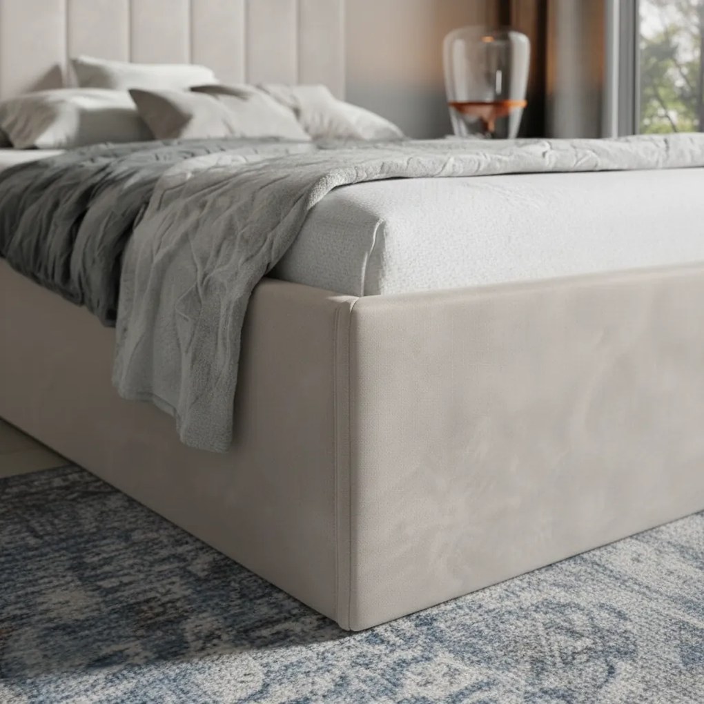 Eka Čalouněná postel LENY 90x200 cm Barva látky Trinity: Tmavě šedá (Trinity 2315), Úložný prostor: Bez úložného prostoru