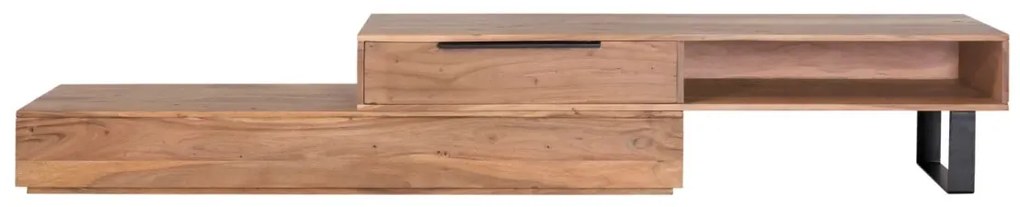 furniture-nabytek.cz - Masivní TV stolek Auckmore z akácie, lakovaný, hnědý – 155×45×40 cm