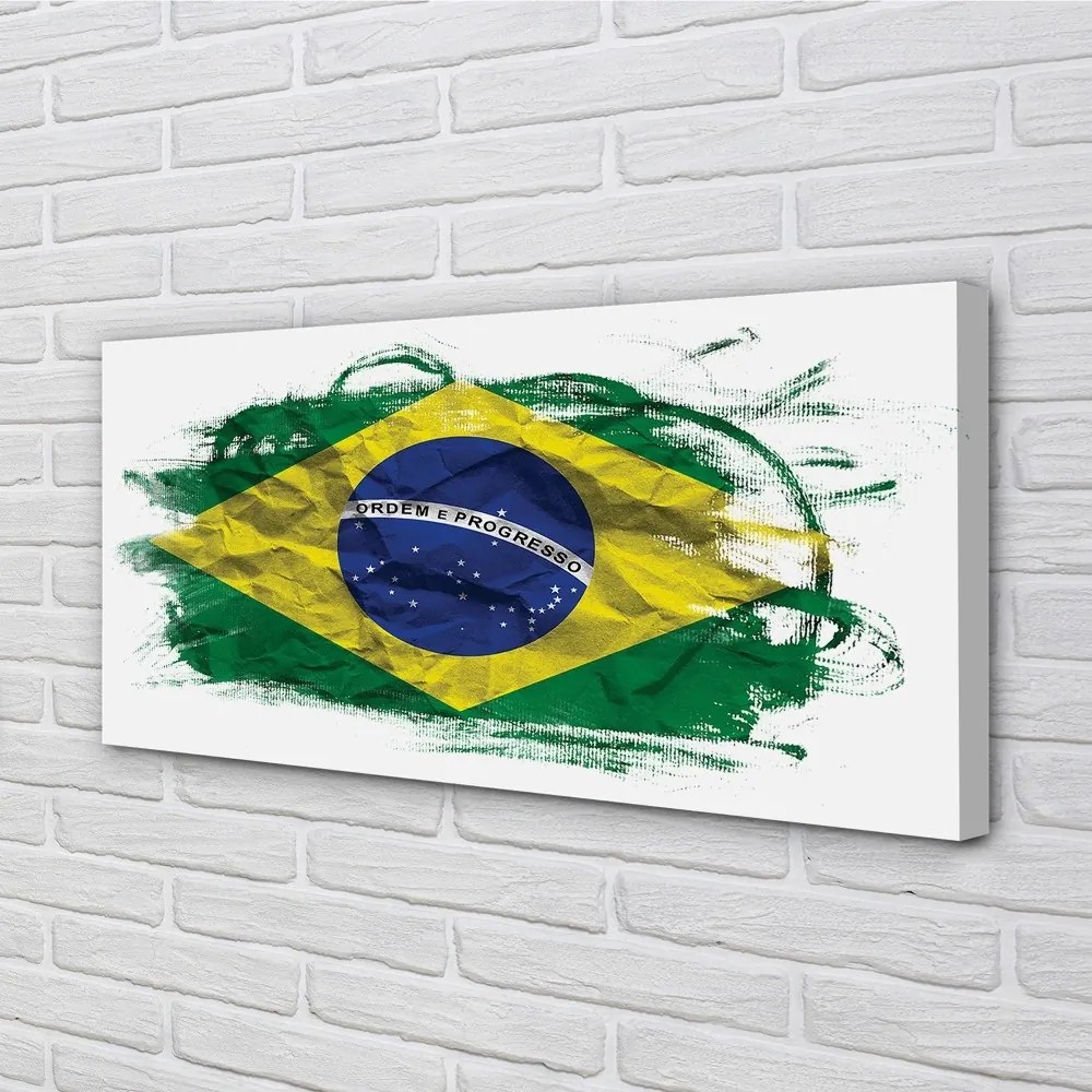 Obrazy na plátně brazilská vlajka 140x70 cm