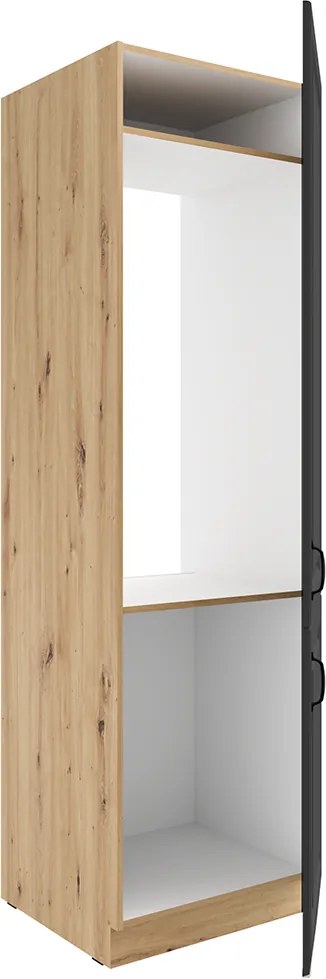 STILO gr | vysoká skříňka 60 LO-210 2F pro vestavnou lednici | 60 cm | UNI dvířka | artisan/grafit