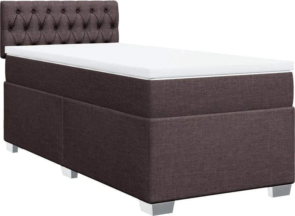 Box spring postel s matrací tmavě hnědá 90x190 cm textil 3285753