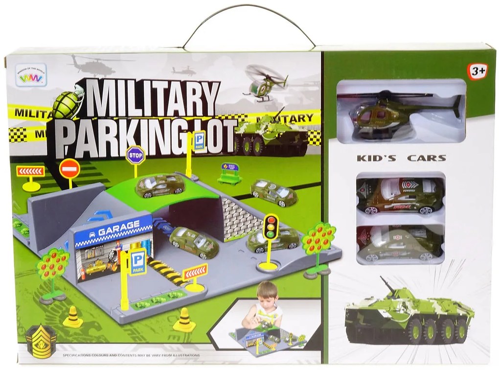 _Ostatní 1_ Parkoviště vojenský herní army set se 2 auty a vrtulníkem s doplňky ad62950