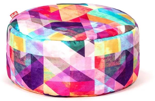 Tuli Puf taburet Provedení: Koloběh růžový - vzorovaný polyester